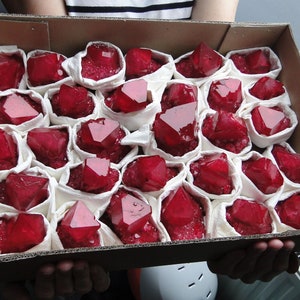 NEW Amazing - Top Luster Strawberry Red ALUNITE Crystal on MATRIX From ...