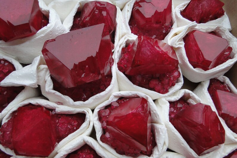 NEW Amazing - Top Luster Strawberry Red ALUNITE Crystal on MATRIX From ...