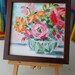 Roses floral oil painting framed original 8x8 in Original | Etsy