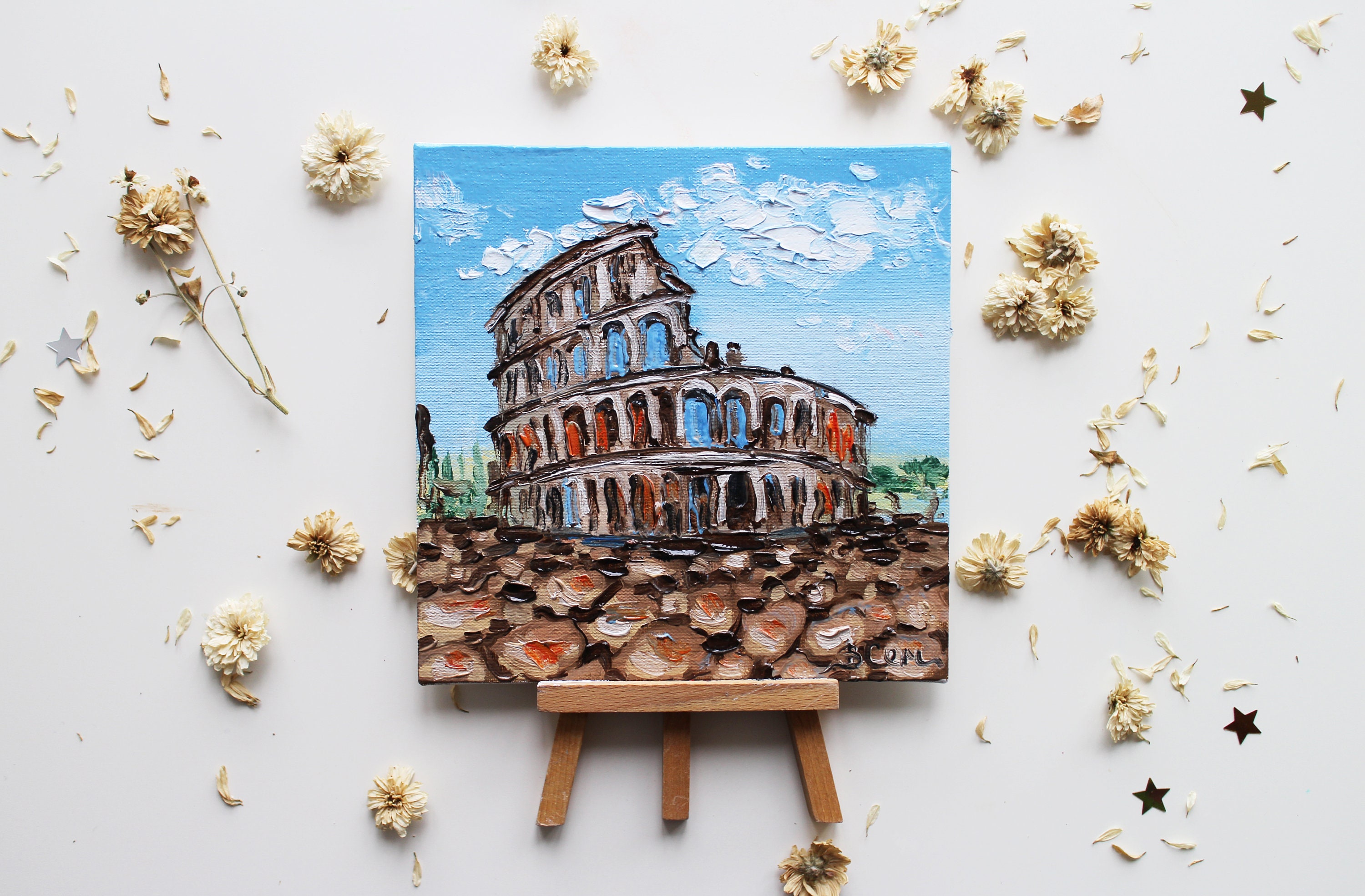 Rome Oil Painting Original Framed Oil Painting Colosseum Italy - Etsy