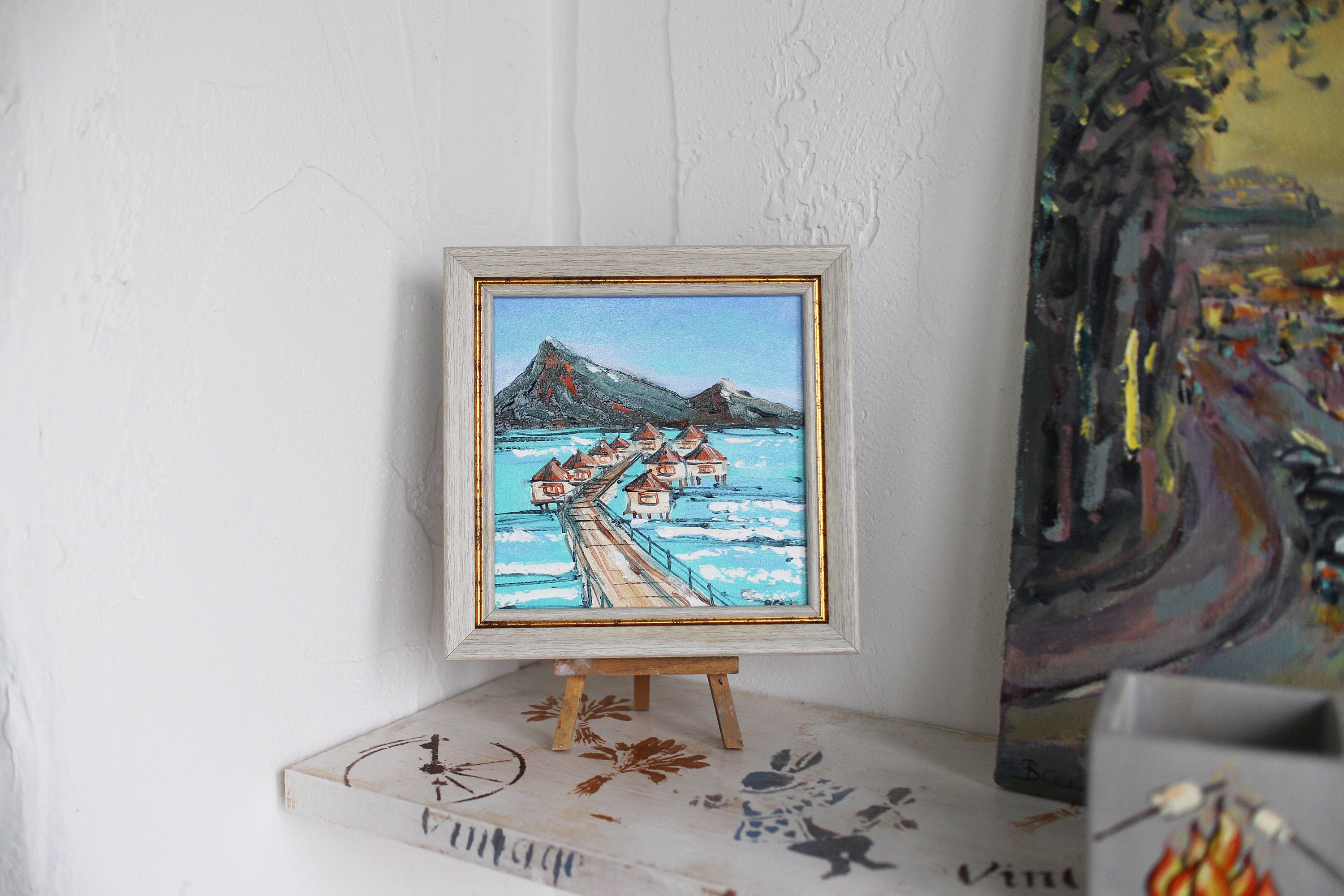 Le Meridien Bora Bora Oil Painting Sketch Framed Original - Etsy