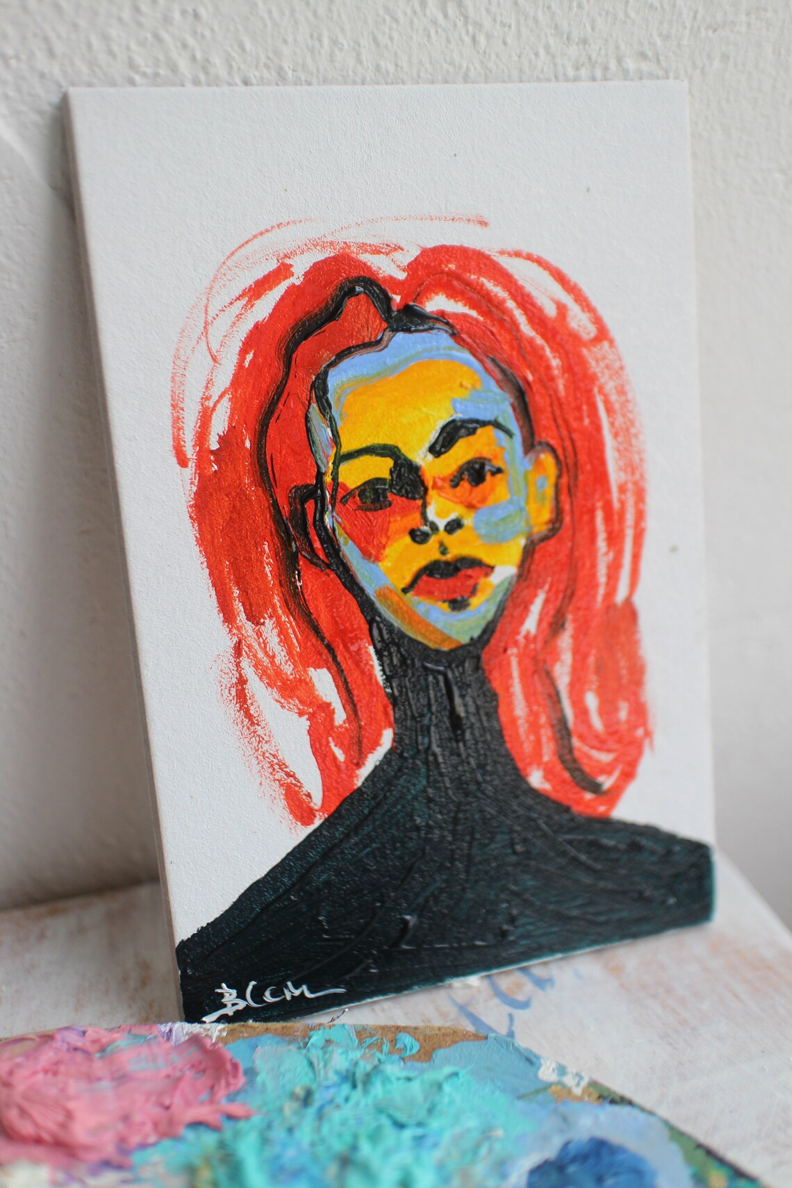 Portrait Original Faceless Oil Painting Original Framed No - Etsy