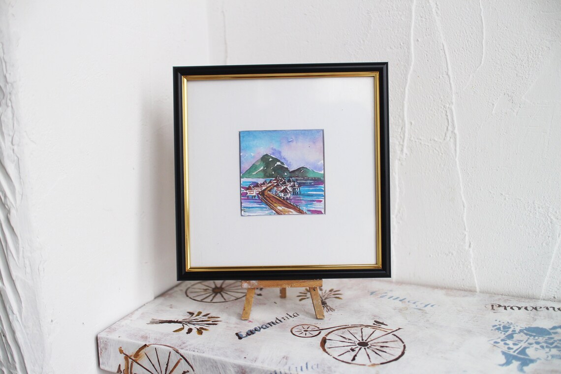 Le Meridien Bora Bora Painting Watercolor Sketch Framed - Etsy