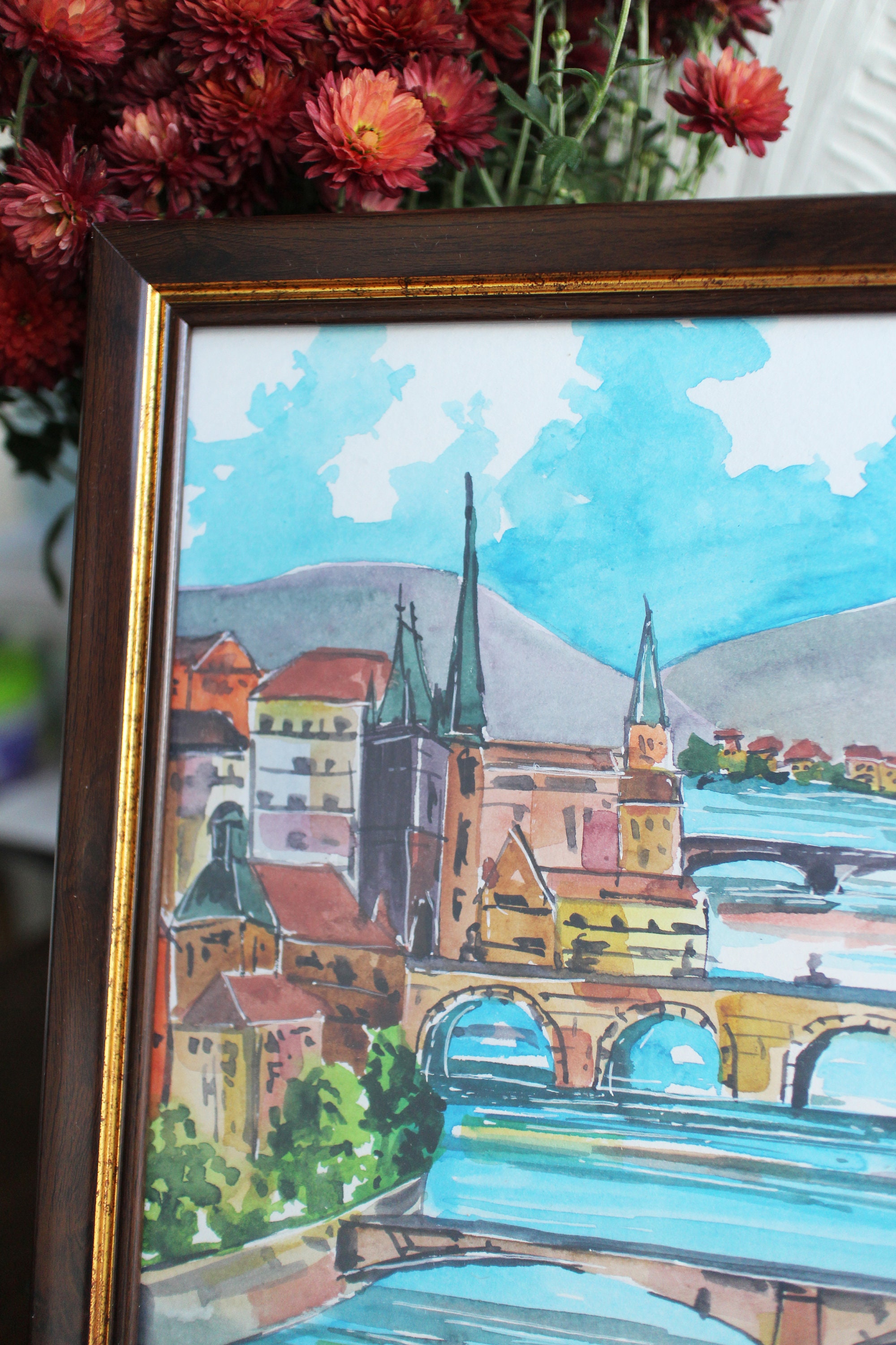 Painting Prague Watercolor Prague Czech Republic Framed - Etsy