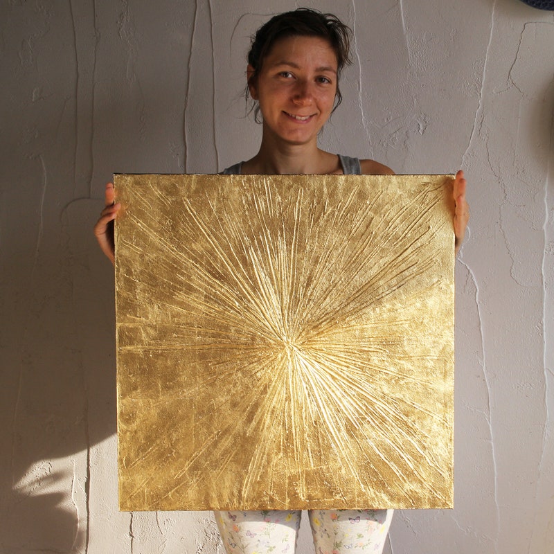 Abstract Gold Leaf Painting - Etsy