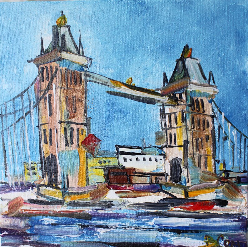 London Tower Bridge oil painting frame original Original | Etsy