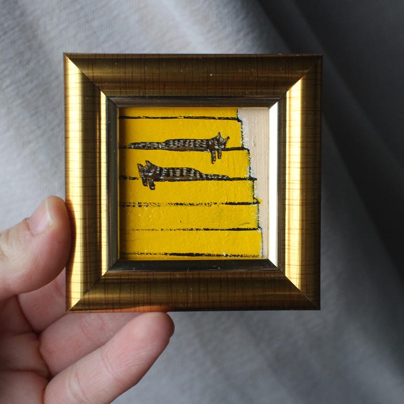 Cat Stairs Painting - Etsy