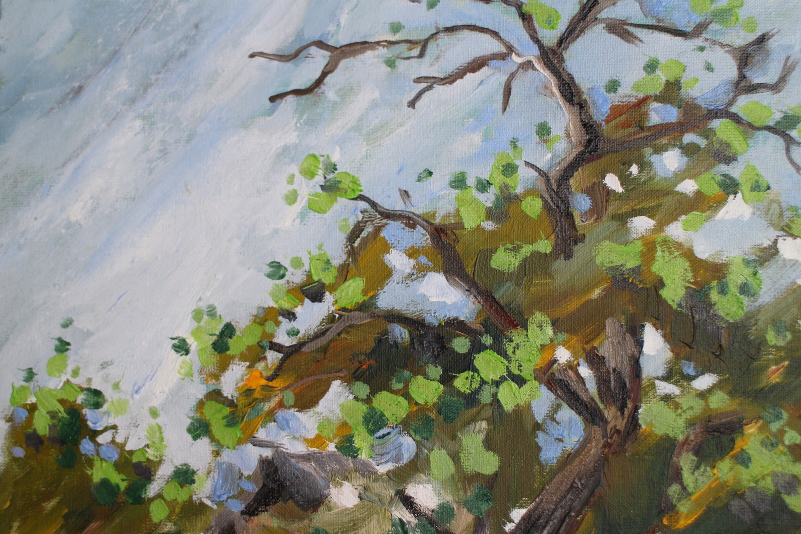 Original Oil Painting Old Tree Landscape Oil Painting Meadow - Etsy