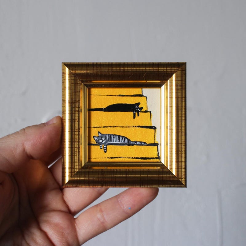 Tabby Cat Painting Small - Etsy