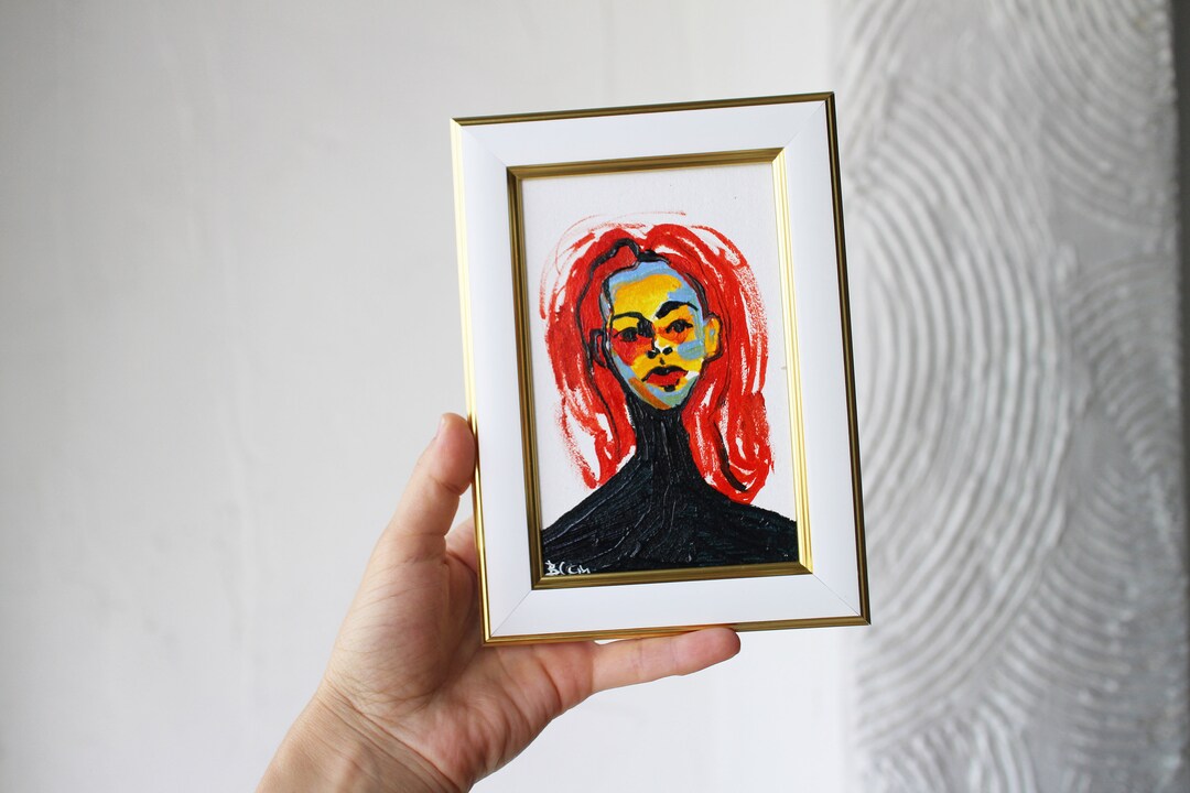 Portrait Original Faceless Oil Painting Original Framed No Face Art ...