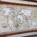 World Map Handmade Acrylic Painting on Real Leather World Map With Wood ...