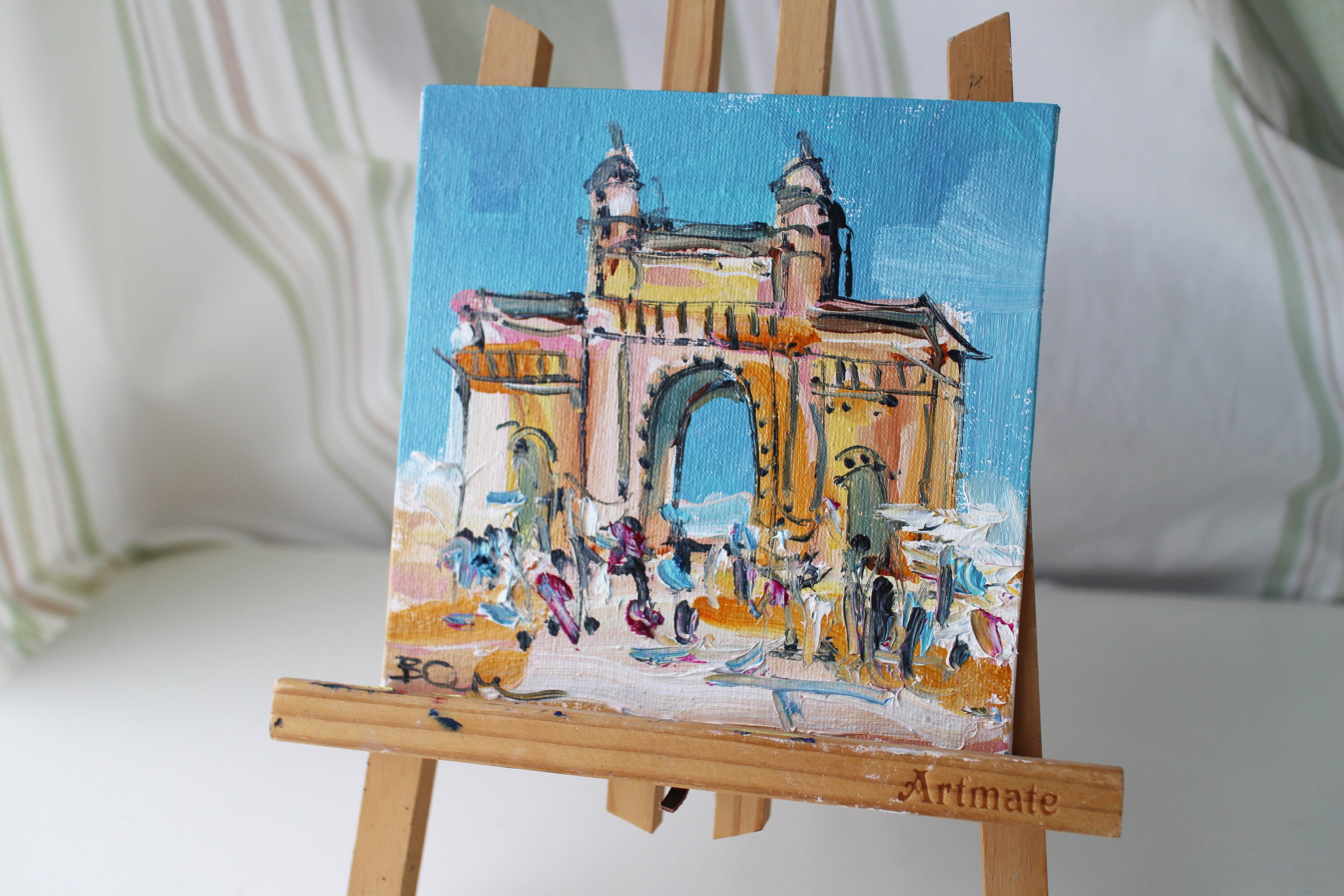 Mumbai Gateway of India Bombay India Sketch Oil Painting - Etsy