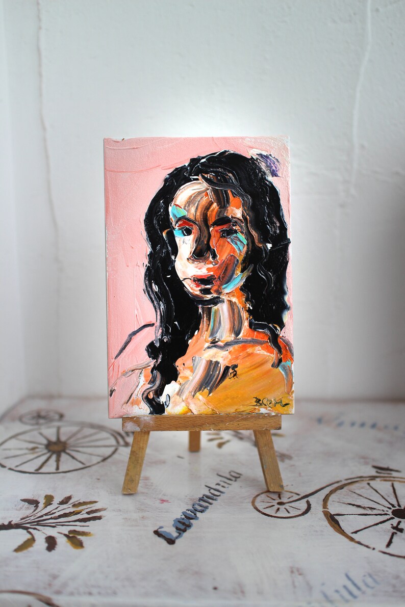 Portrait Original Faceless Oil Painting Original Framed No | Etsy