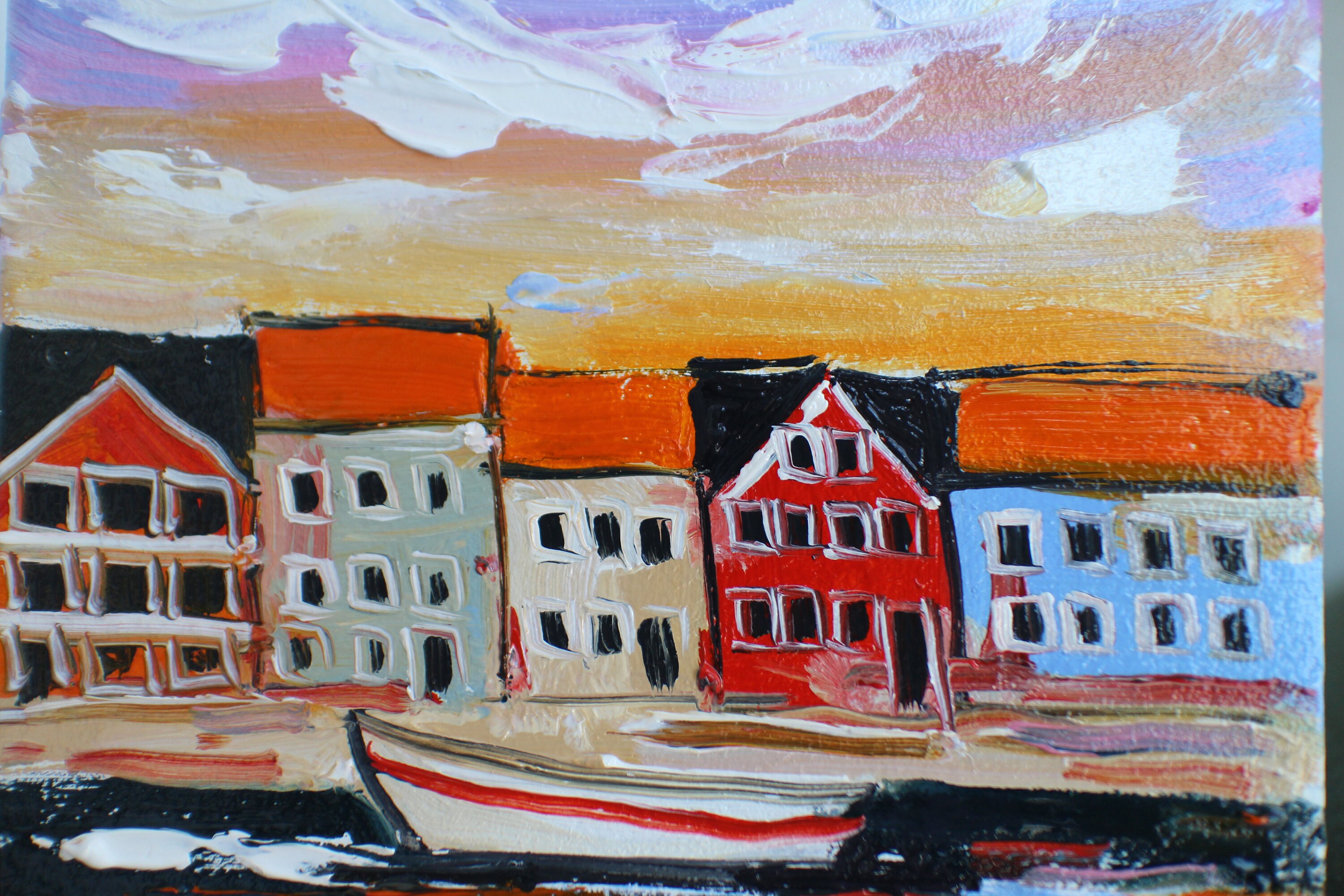 Copenhagen oil painting original framed Kopenhagen cityscape | Etsy