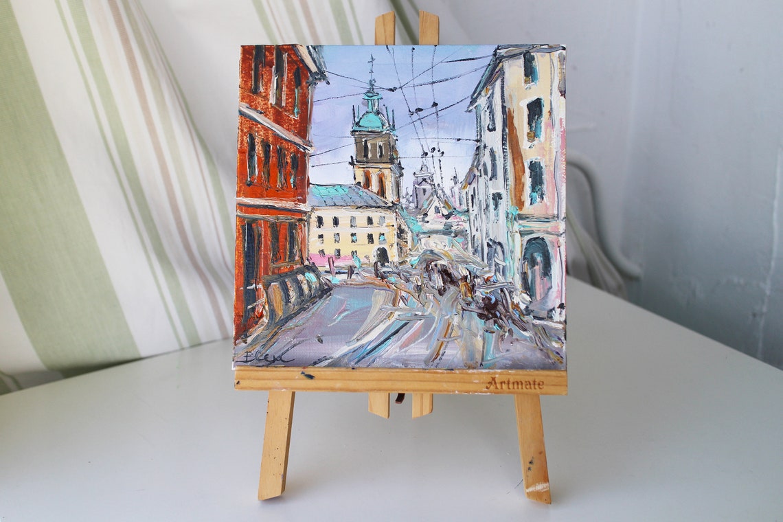 Lviv Oil Painting Original Framed Lvov Lwów Cityscape Painting - Etsy