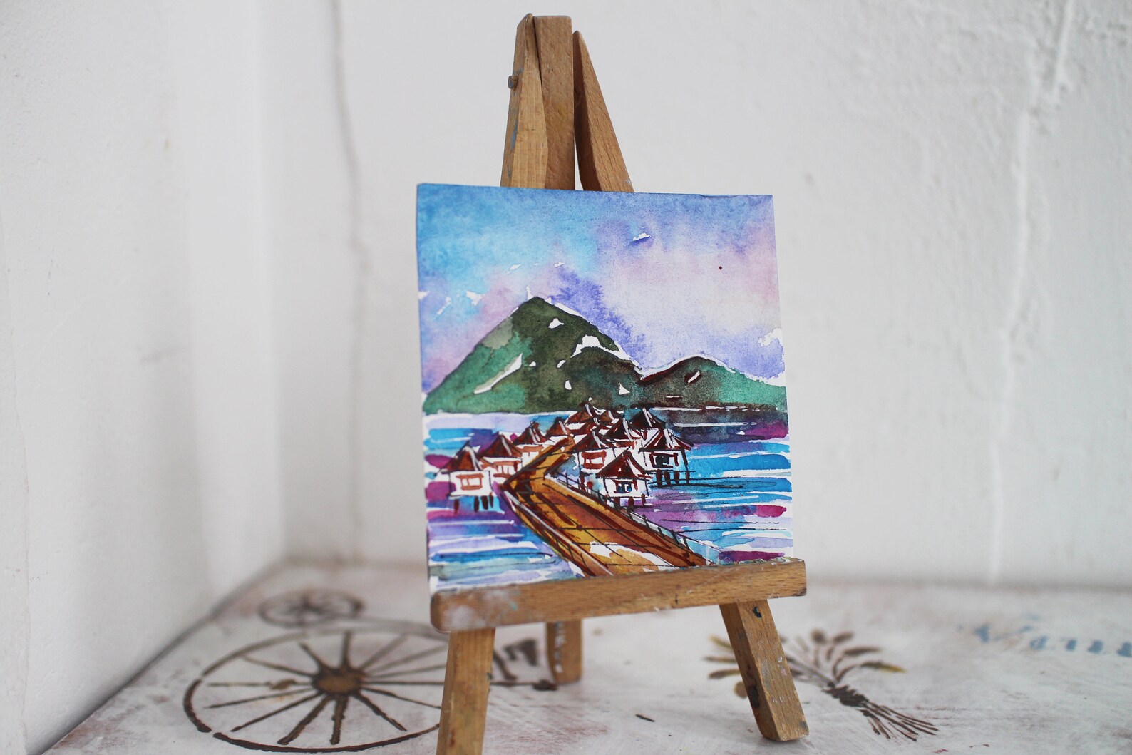 Le Meridien Bora Bora Painting Watercolor Sketch Framed - Etsy