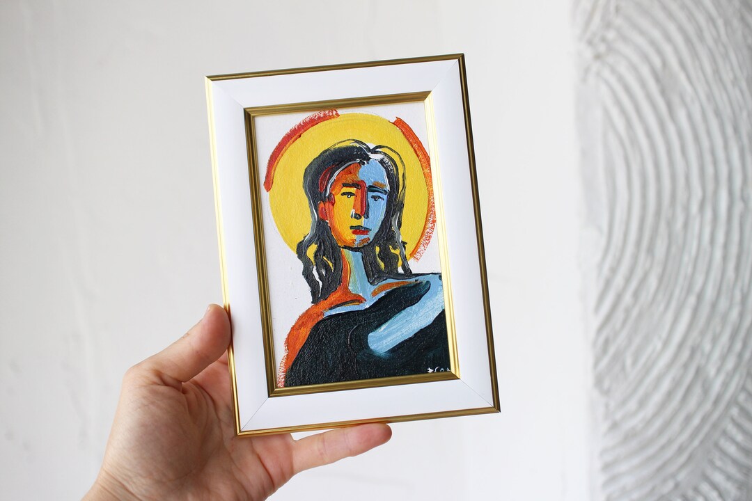 Portrait Original Faceless Oil Painting Original Framed No Face Art ...