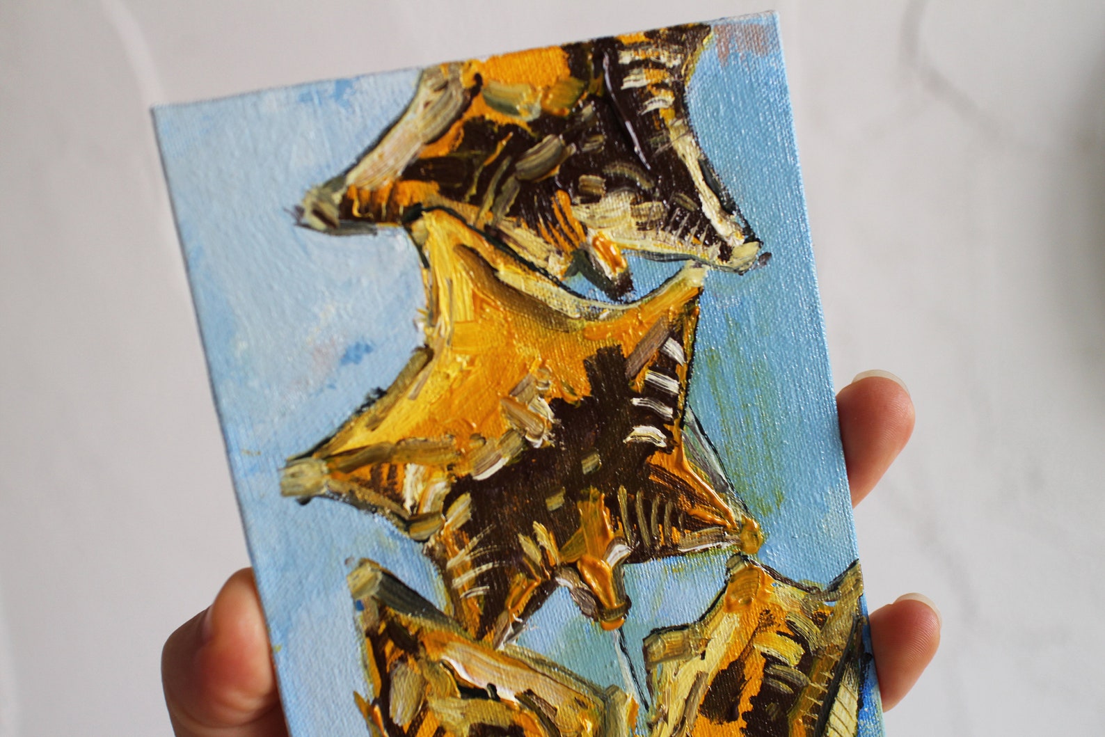 Birthday Card Gold Balloon Oil Painting Congratulations Card | Etsy