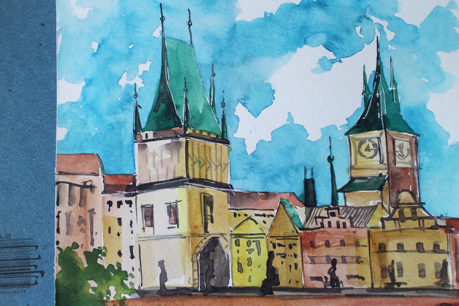 Painting Prague watercolor Prague Czech Republic framed | Etsy