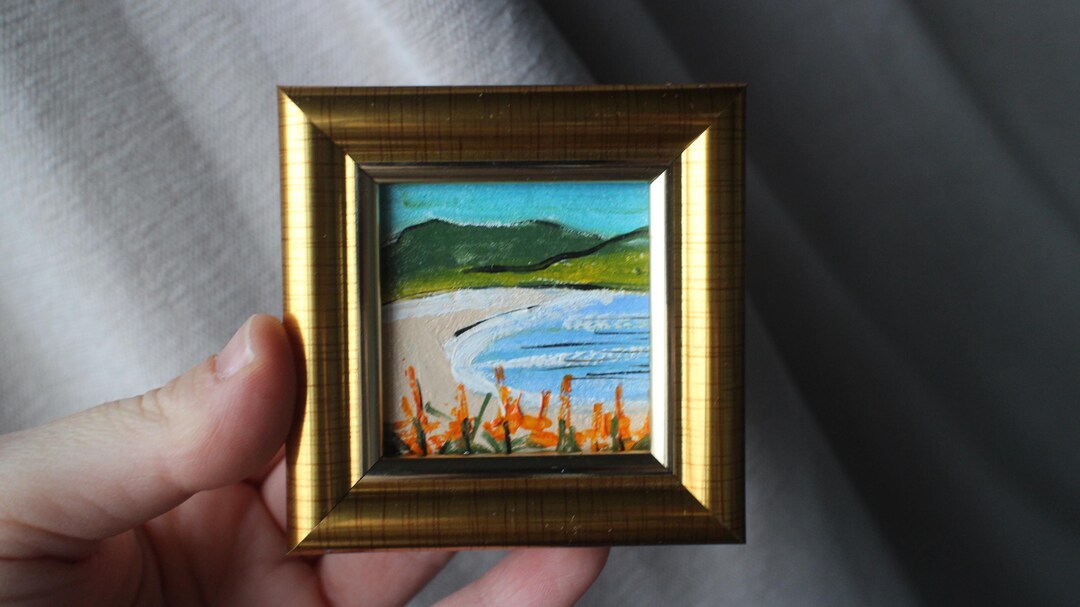 Carmel Oil Painting Beach Monterey County, California Framed Miniature ...
