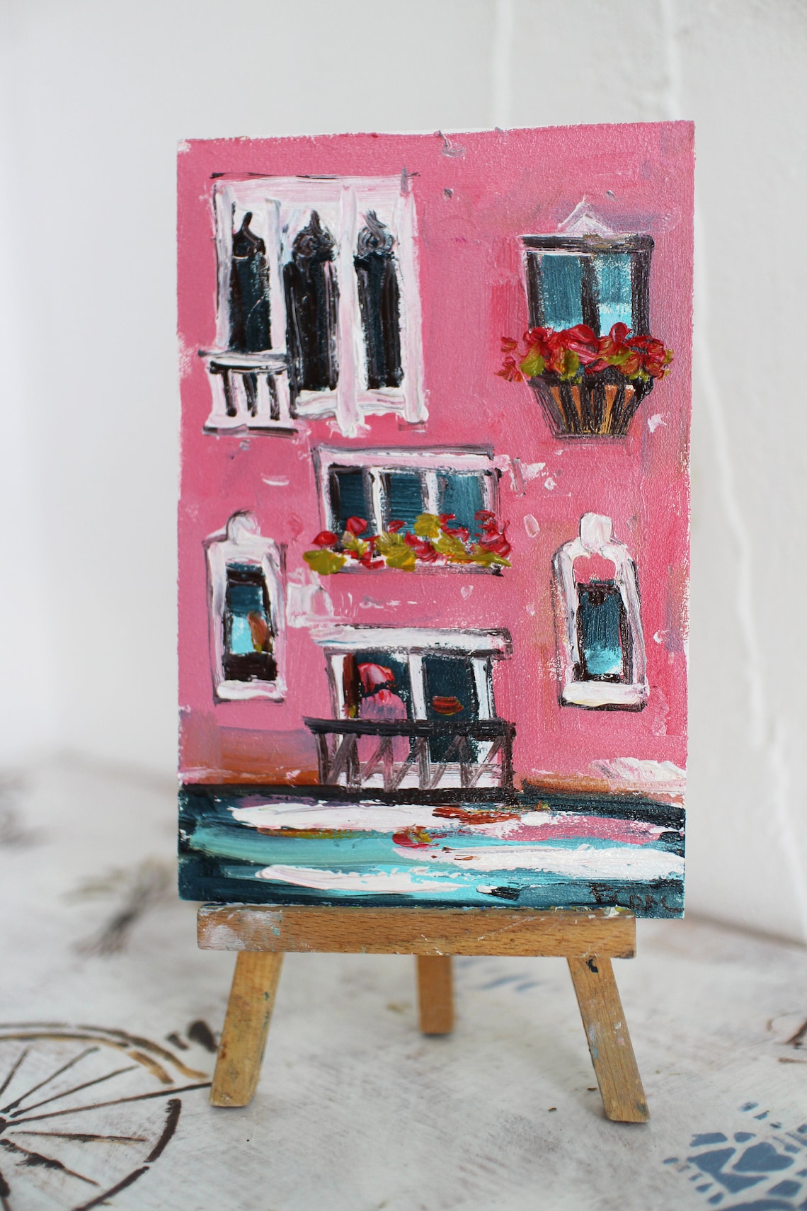 Venice Oil Painting Framed Venezia Italy Gondola Original | Etsy