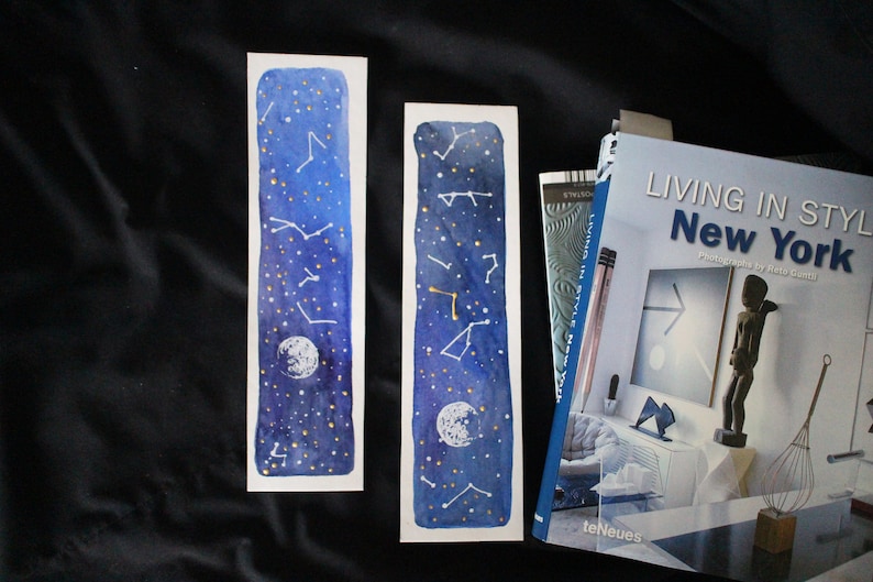 Galaxy Space Bookmark Watercolor Bookmark Book Accessories - Etsy