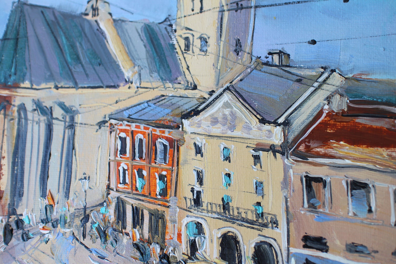 Lviv Oil Painting Original Framed Lvov Lwów Cityscape | Etsy
