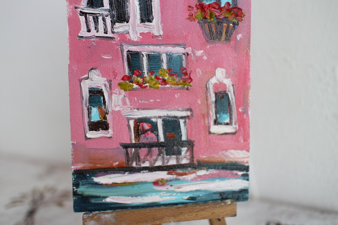 Venice Oil Painting Framed Venezia Italy Gondola Original | Etsy