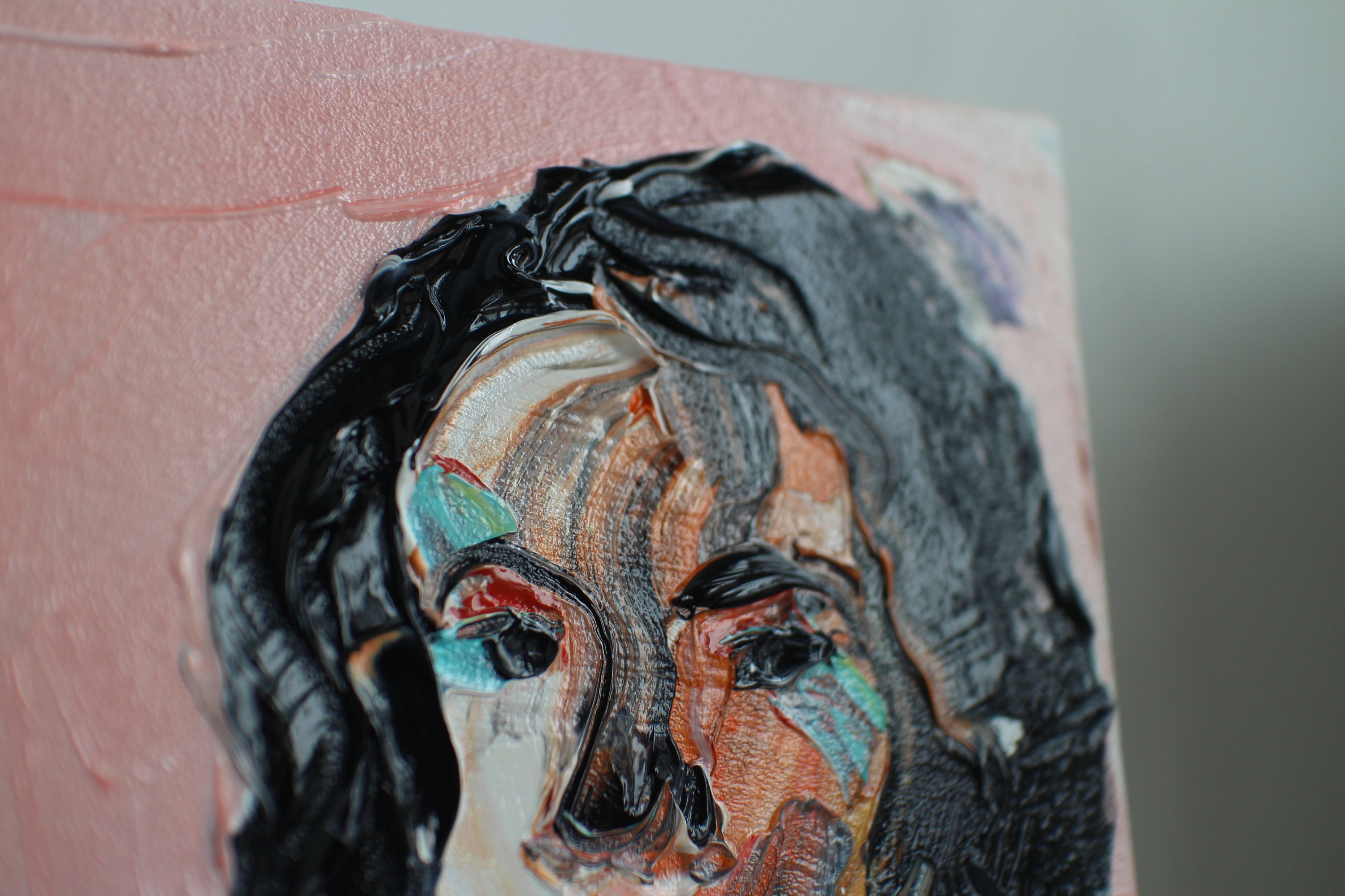 Portrait Original Faceless Oil Painting Original Framed No | Etsy