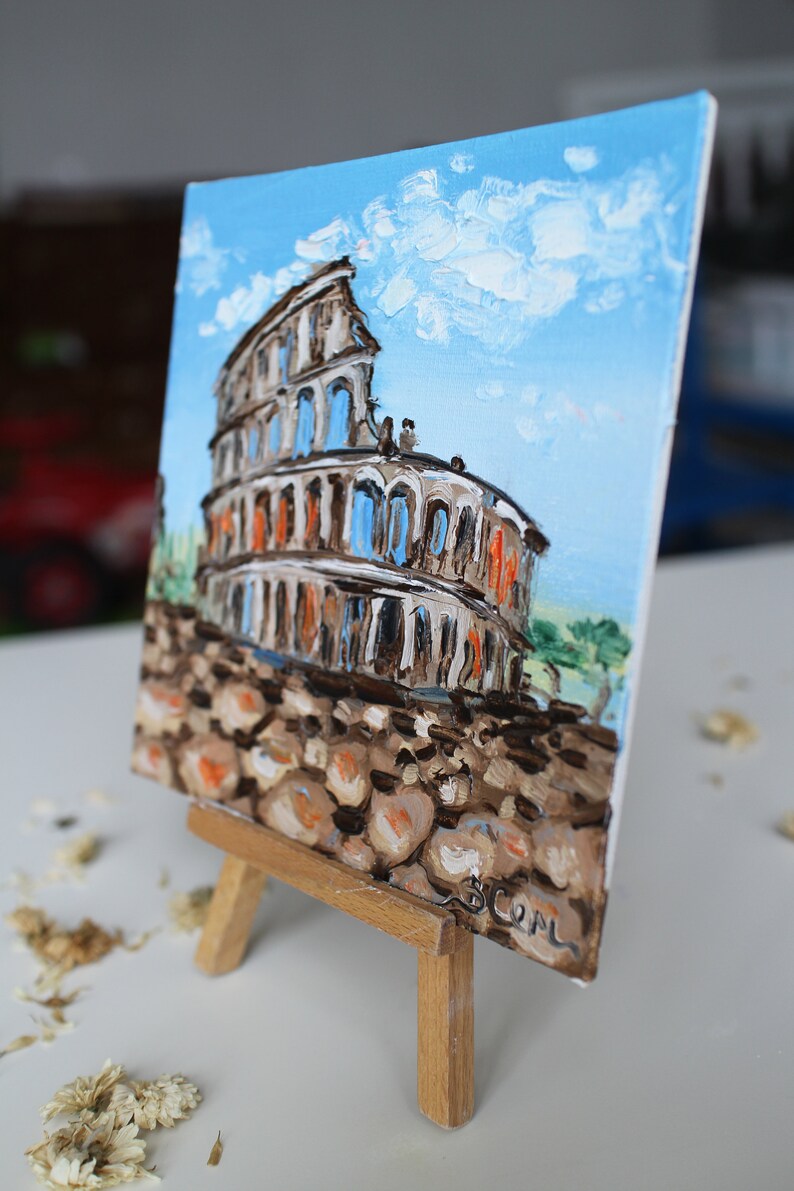 Rome Oil Painting Original Framed Oil Painting Colosseum Italy - Etsy