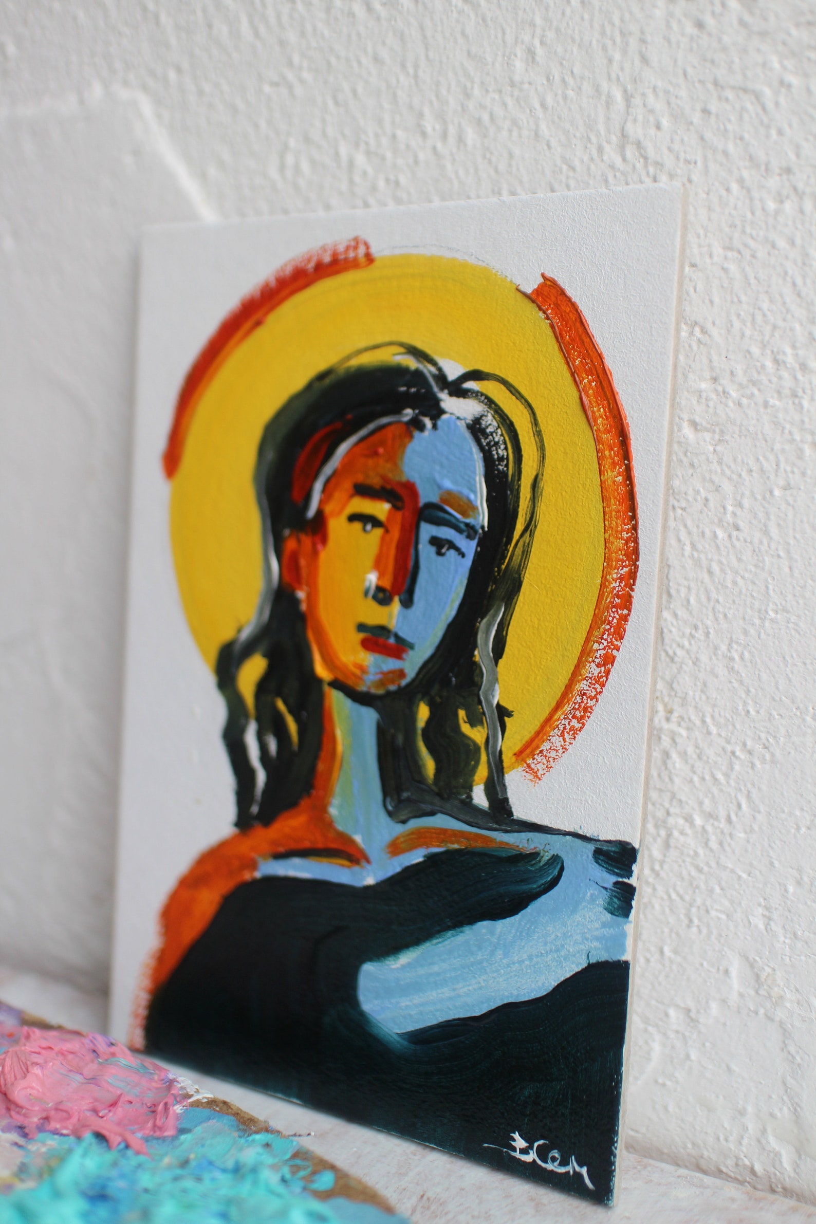 Portrait Original Faceless oil Painting original framed No | Etsy