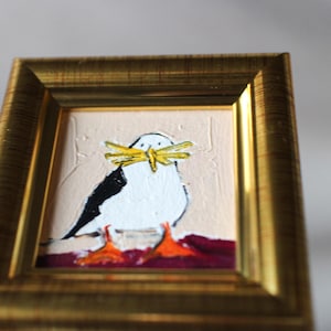 A Seagull Stealing a French Fry Oil Painting Framed 2x2 the Gull Stole ...