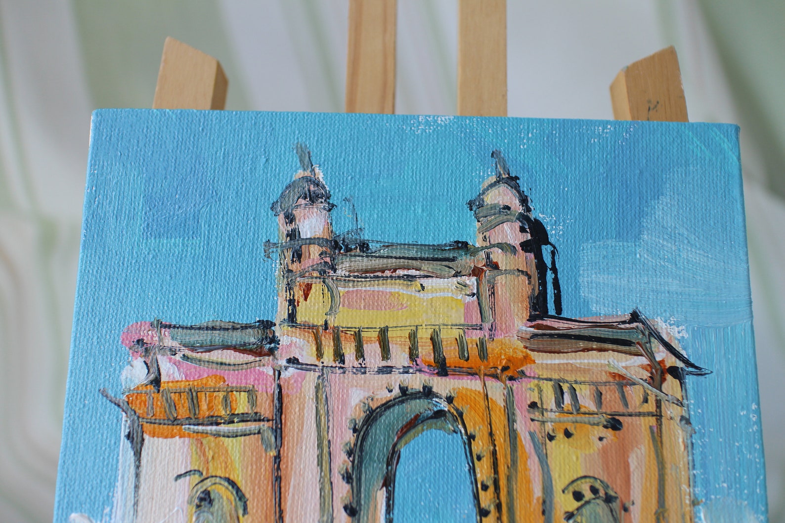 Mumbai Gateway of India Bombay India Sketch Oil Painting - Etsy
