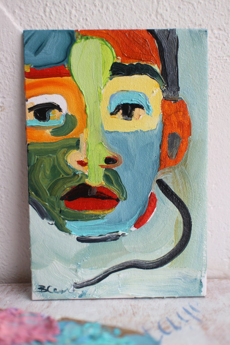 Portrait Original Faceless Oil Painting Original Framed No - Etsy