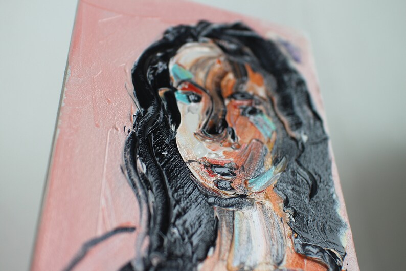 Portrait Original Faceless Oil Painting Original Framed No | Etsy