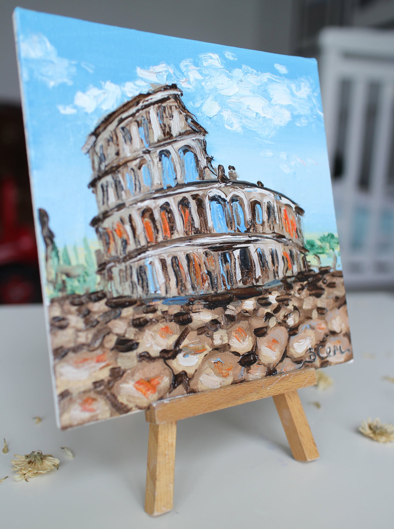 Rome Oil Painting Original Framed Oil Painting Colosseum Italy - Etsy