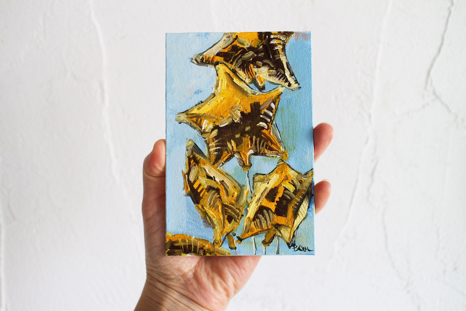 Birthday Card Gold Balloon Oil Painting Congratulations Card | Etsy