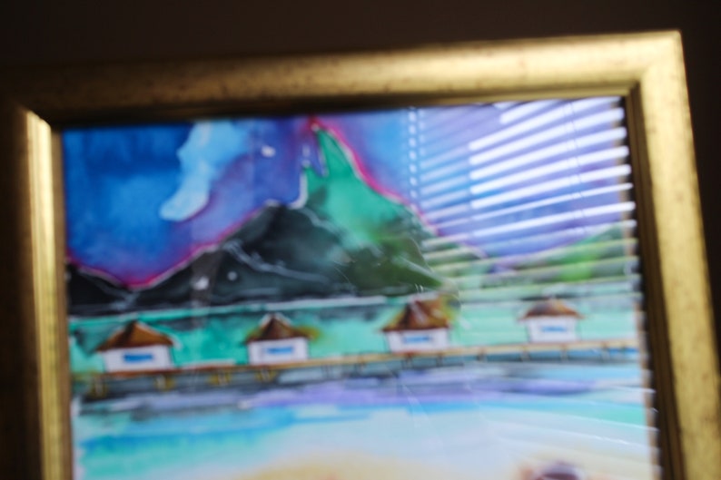 Le Meridien Bora Bora Painting Watercolor Sketch Framed - Etsy