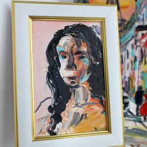 Portrait Original Faceless Oil Painting Original Framed No Face Art ...