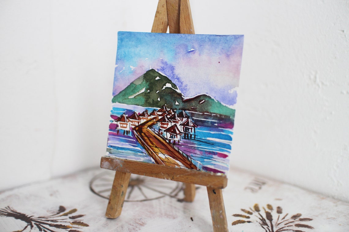 Le Meridien Bora Bora Painting Watercolor Sketch Framed - Etsy