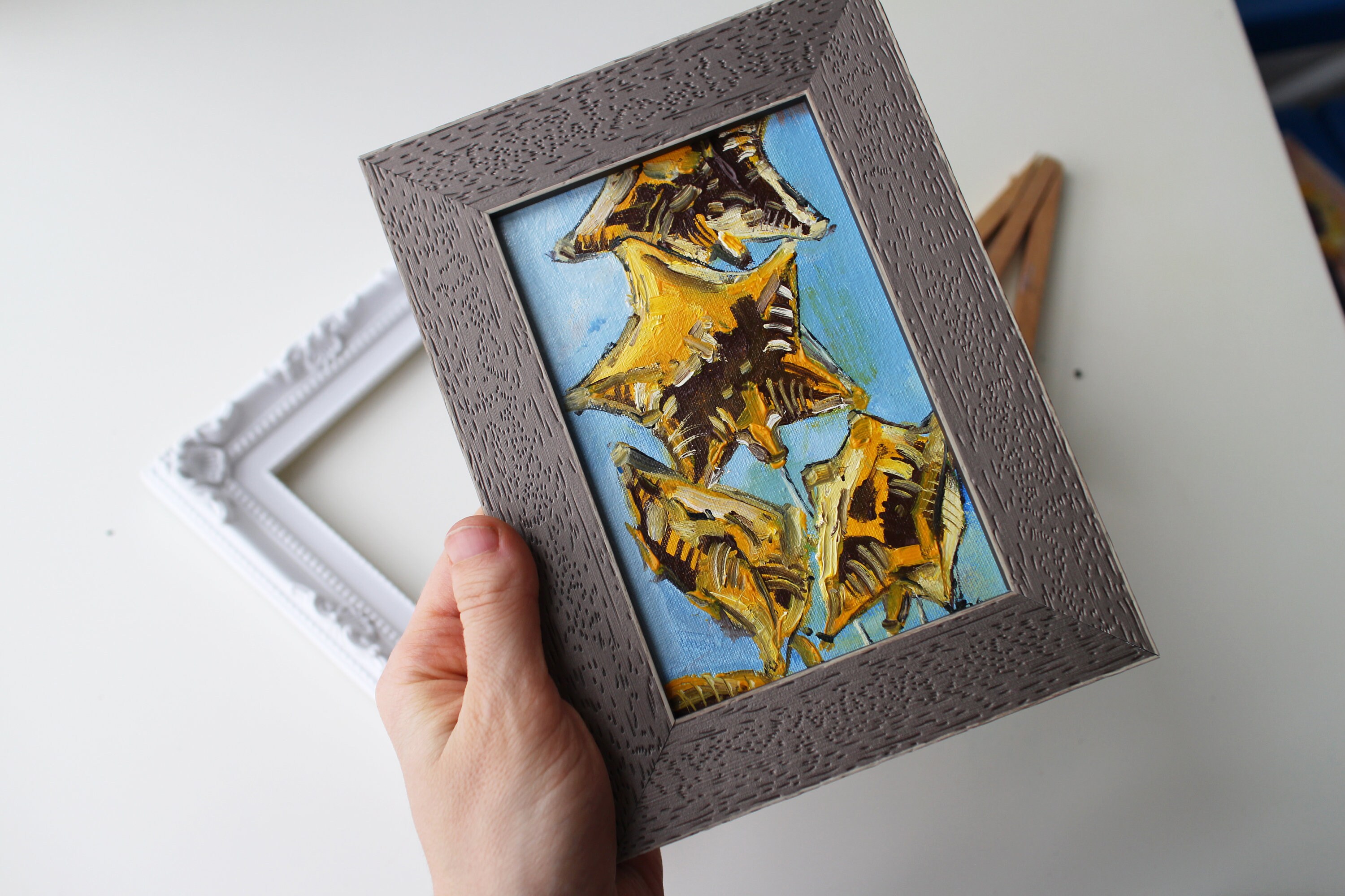 Birthday Card Gold Balloon Oil Painting Congratulations Card | Etsy