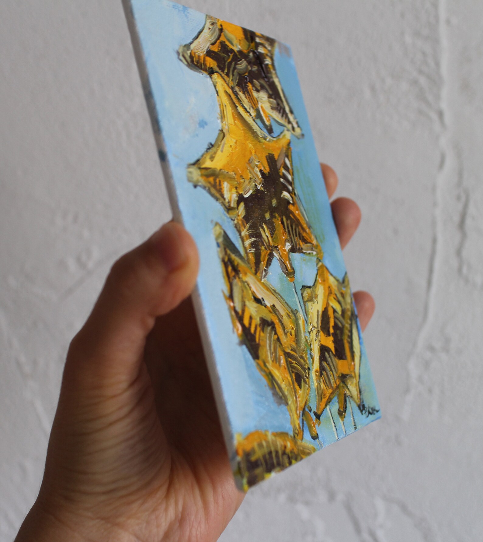 Birthday Card Gold Balloon Oil Painting Congratulations Card | Etsy