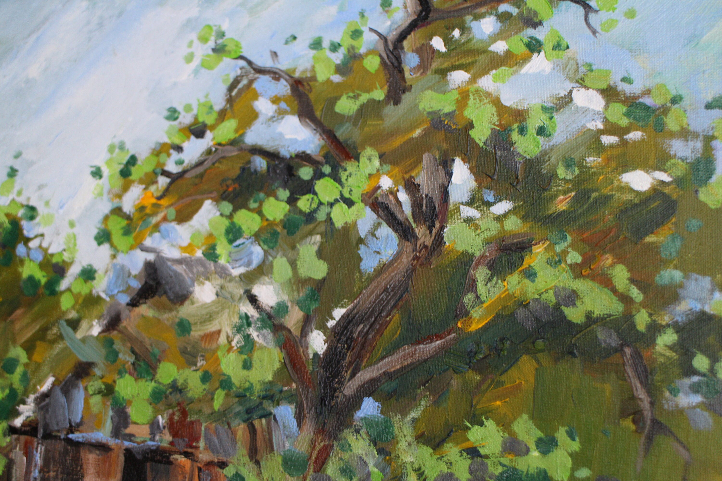 Original Oil Painting Old Tree Landscape Oil Painting Meadow - Etsy