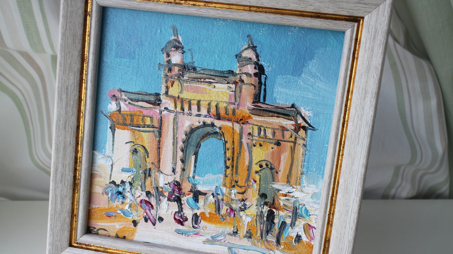 Mumbai Gateway of India Bombay India Sketch Oil Painting - Etsy
