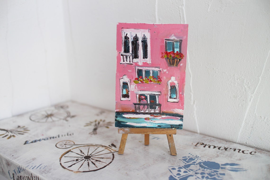 Venice Oil Painting Framed Venezia Italy Gondola Original | Etsy