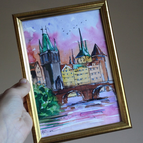 Watercolor of Prague - Etsy