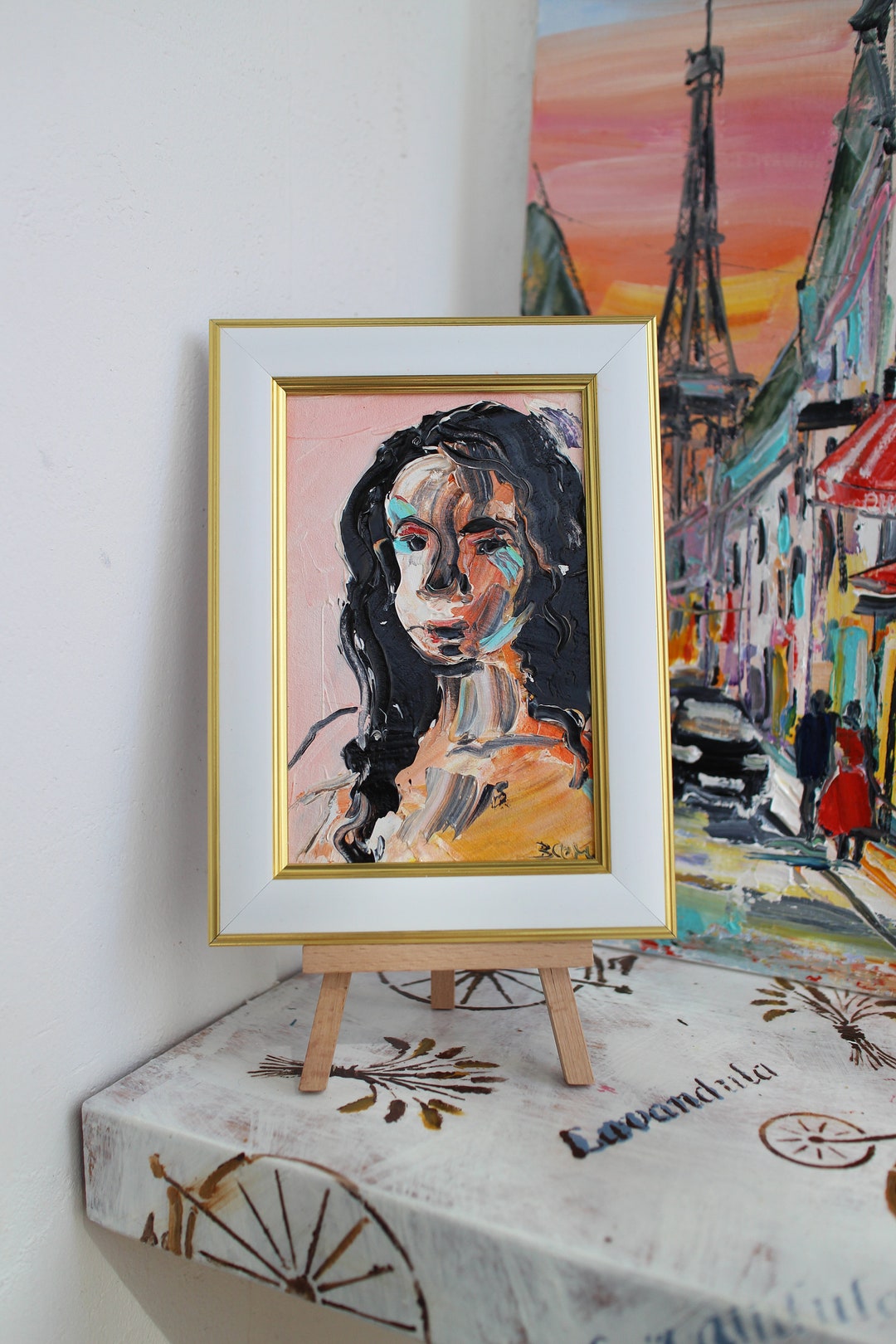 Portrait Original Faceless Oil Painting Original Framed No Face Art ...