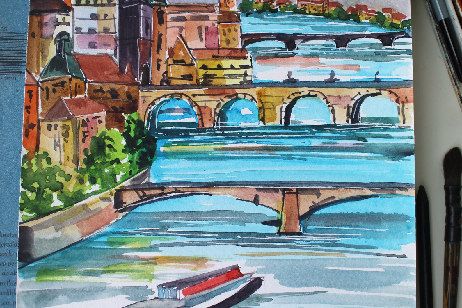 Painting Prague Watercolor Prague Czech Republic Framed - Etsy