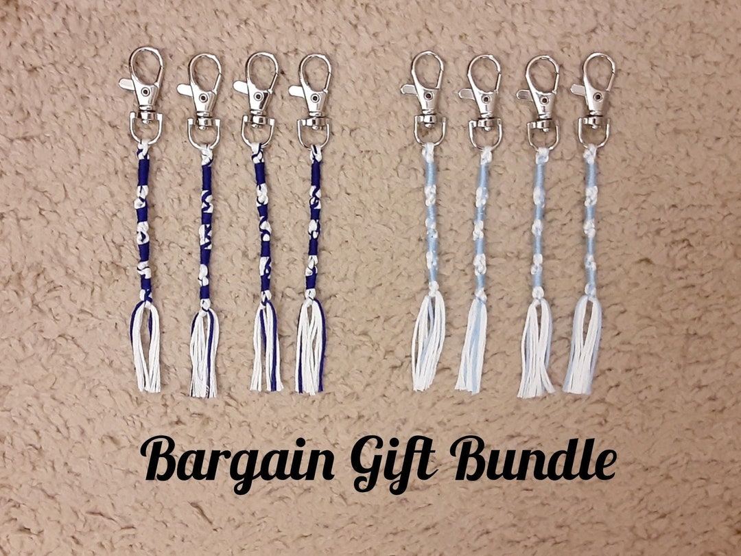 5 Bargain Gift Bundle 2 Sets White W Blue Quality Cotton Tzitzit Large ...
