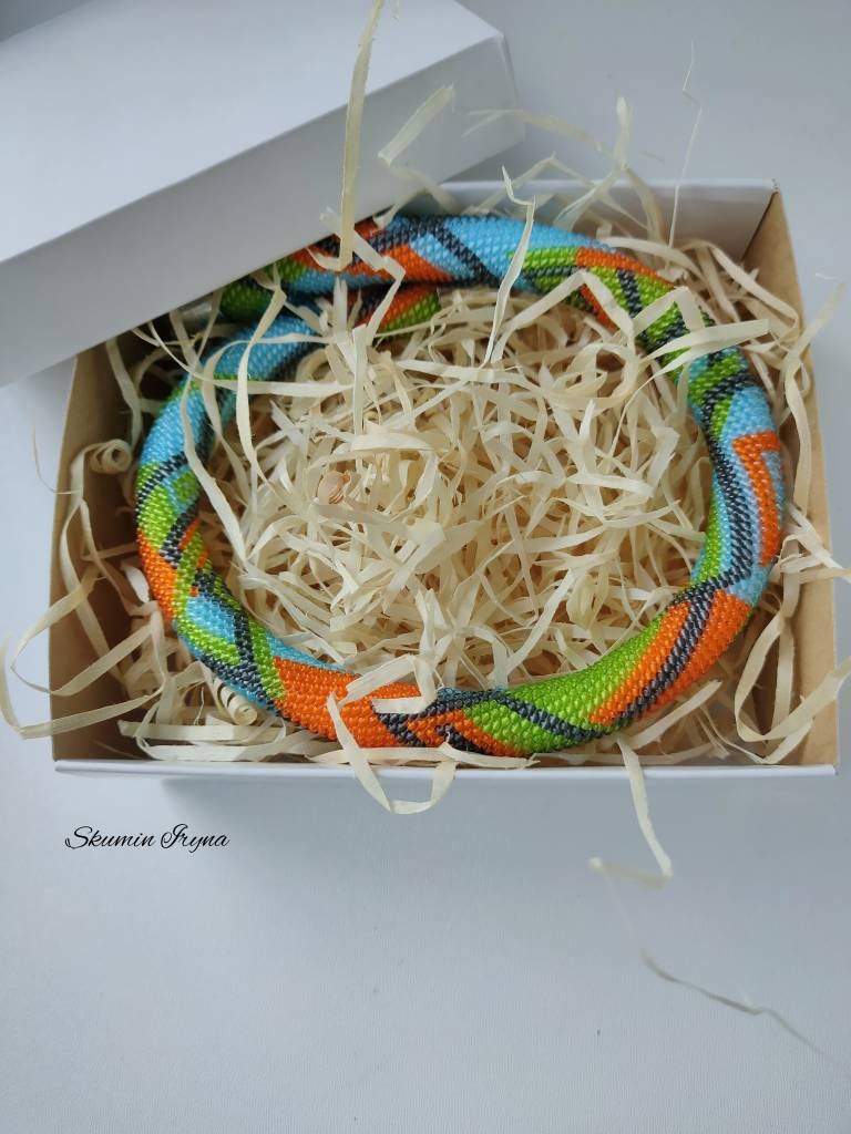 Geometric Necklace Crochet Necklace Rope Necklace Crochet Rope Beaded ...